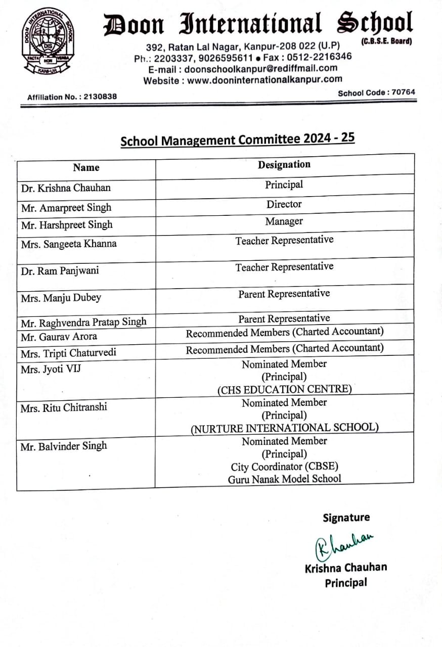 School Management Committee – Doon
